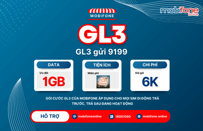 Gameland & MobiFone tung gói GL3 tặng 1GB chỉ 6.000đ
